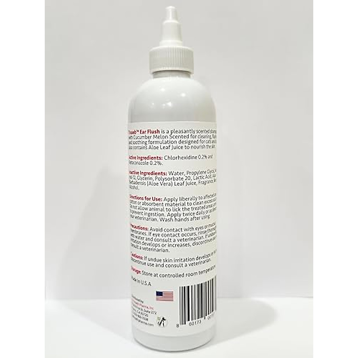 Truseb Advanced Topical Dog Ear Wash with Ketoconazole & Chlorhexidine Ear Flush Dog, Cats and Horses, with Aloe - 12 oz Made in U.S.A (Ketoconazole & Chlorhexidine Ear Flush, 12 oz)