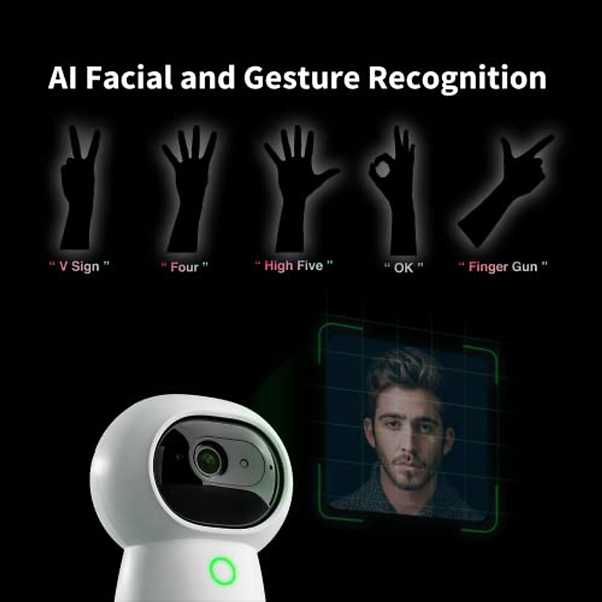 Aqara 2K Security Indoor Camera Hub G3 Plus Smart Light Switch (No Neutral, Single Rocker), AI Facial and Gesture Recognition, Infrared Remote Control, 360° Viewing Angle via Pan and Tilt