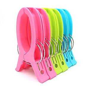 Z ZICOME Set of 6 Super Jumbo Plastic Clips for Keeping Towels Sheets Quilts Clothes from Blowing Away