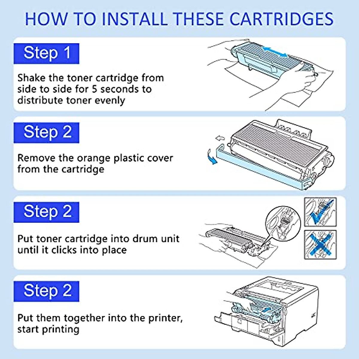 KCMYTONER High Yield Compatible Toner Cartridge Replacement for Brother TN360 TN-360 TN330 TN-330 Work with DCP-7045N DCP-7040 DCP-7030 MFC-7840W HL-2140 MFC-7440N HL-2170W HL-2150N - Black 1 Pack