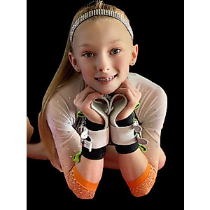 LEVIERO Gymnastics Grips Set, Grips for Gymnastics Girls, Dowel Grips with Soft Leather, Double Buckle Wrist Closure, and Adjustable Finger Holes, for All Ages - (White, 2)