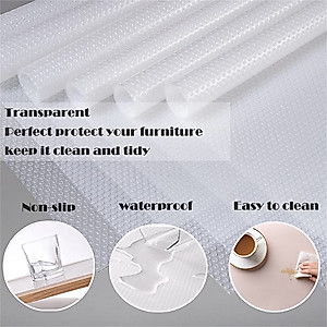 Bloss 6 PCS Shelf Mats Refrigerator Liners, Refrigerator Pads Can Be Cut Fridge Mats Drawer Table Placemats for Home/Kitchen – Clear, 11.4 x 17.7 Inch
