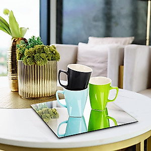 Suwimut Set of 10 Square Mirror Candle Plates - 12x12 Inch Mirror Trays, 1.7 mm Thick - Glass Mirror Tiles for Wall, Table Wedding Centerpieces, Party Decor, Crafts