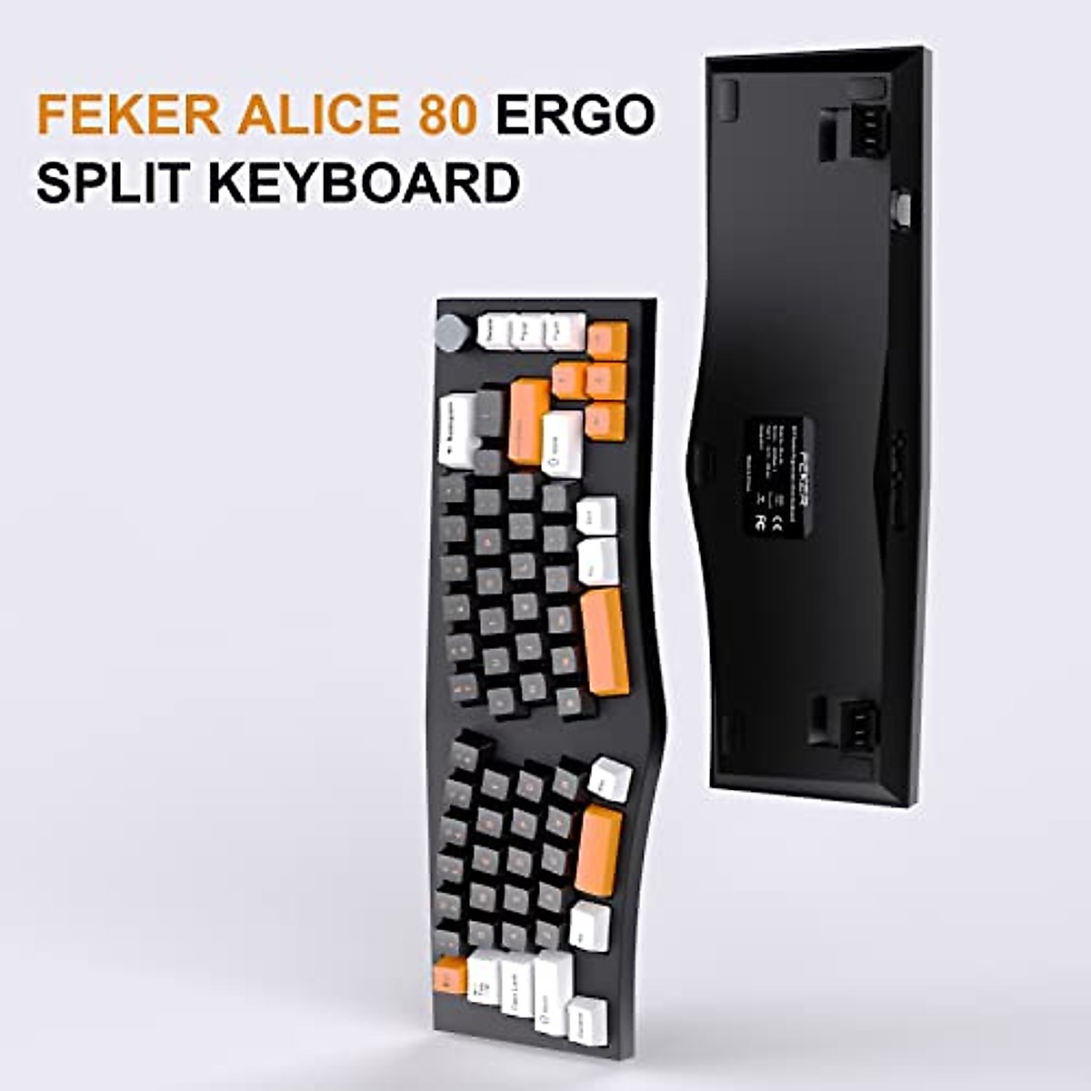 EPOMAKER Feker Alice Layout Gasket 68-Key Hot Swappable Bluetooth/2.4Ghz/ Type-C Wired/Wireless Gaming Keyboard, with 8000mAh Battery, NKRO, RGB Backlight, Dye-sub PBT Keycaps, for Win/Mac (Black)