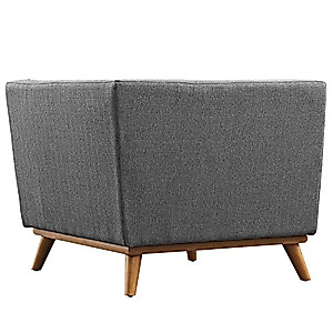 Modway Engage Corner Sofa in Mid-Century Modern Upholstered Fabric Gray