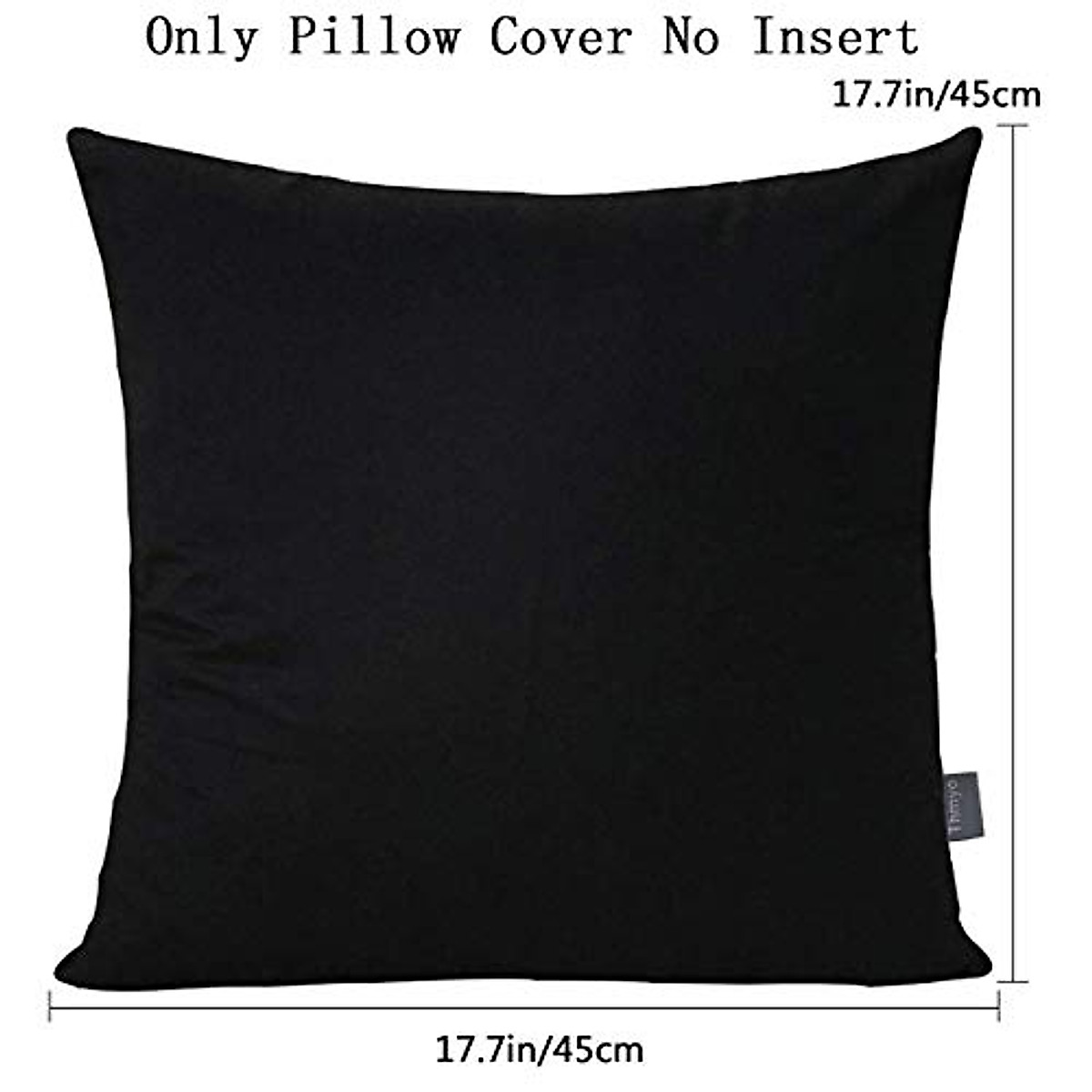 4-Pack 100% Cotton Comfortable Solid Decorative Throw Pillow Case,Thmyo Square Cushion Cover Pillowcase Sublimation Blank Pillow Covers Christmas DIY Throw Pillowcase for Sofa(18x18inch/45x45cm,Black)
