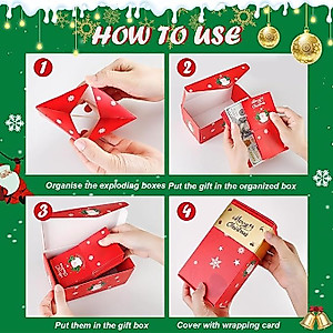 Surprise Box Gift Box for Money, Surprise Gift Box Explosion,Pop Out Money Gift Box,Pop Up Money Box for Cash Gift,Seeroze Surprise Gift Box Christmas,Surprise Gift Box Set (Christmas,12 Pages red)