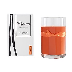 Rigaud Paris, Vesuve Large Candle Recharge (Refill) Bougie D'ambiance Parfumee, Grand Modele Recharge in Glass, Orange, 4.5 Inches Tall, 90 Hours Burn Life