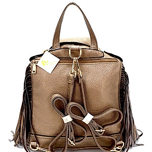 Trendeology Moto Jacket Design Bike Vegan Leather Fringed Saddle Bag Fashion Backpack Purse