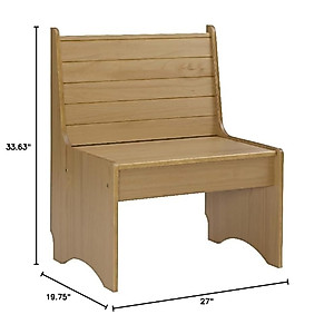 Linon Delk Pine Wood Small Back Rest Bench in Honey
