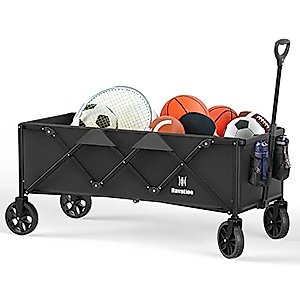ANEWNICE Grehge le Folding Wagon, Wagon Cart HEA Garden Sculpture Outdoor Decoration