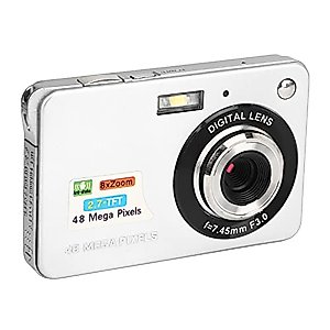 Digital Camera 4K, 4K Digital Camera 48MP 2.7in LCD Display 8X Zoom Anti Shake Vlogging Camera for Photography Continuous Shooting (Silver)