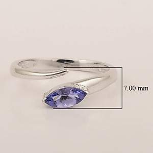 Stackable Marquise 0.70 Ctw Multi Choice Gemstone Women Engagement Ring, Adjustable Marquise Stone Rings, Birthstone Ring Tanzanite, 8