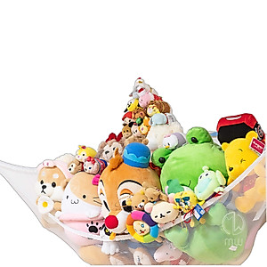 Mia Weaver Stuffed Animals Jumbo Toy Storage Hammock (Mesh 1 packs, White)