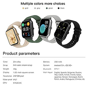 Smart Watch with Make/Answer Call, 1.83 Inch Screen Fitness Tracker with AI Voice Control, 24/7 Heart Rate, Blood Oxygen, Sleep Monitor, Message Reminder, 110+ Sports Modes for Women Men, iOS/Android