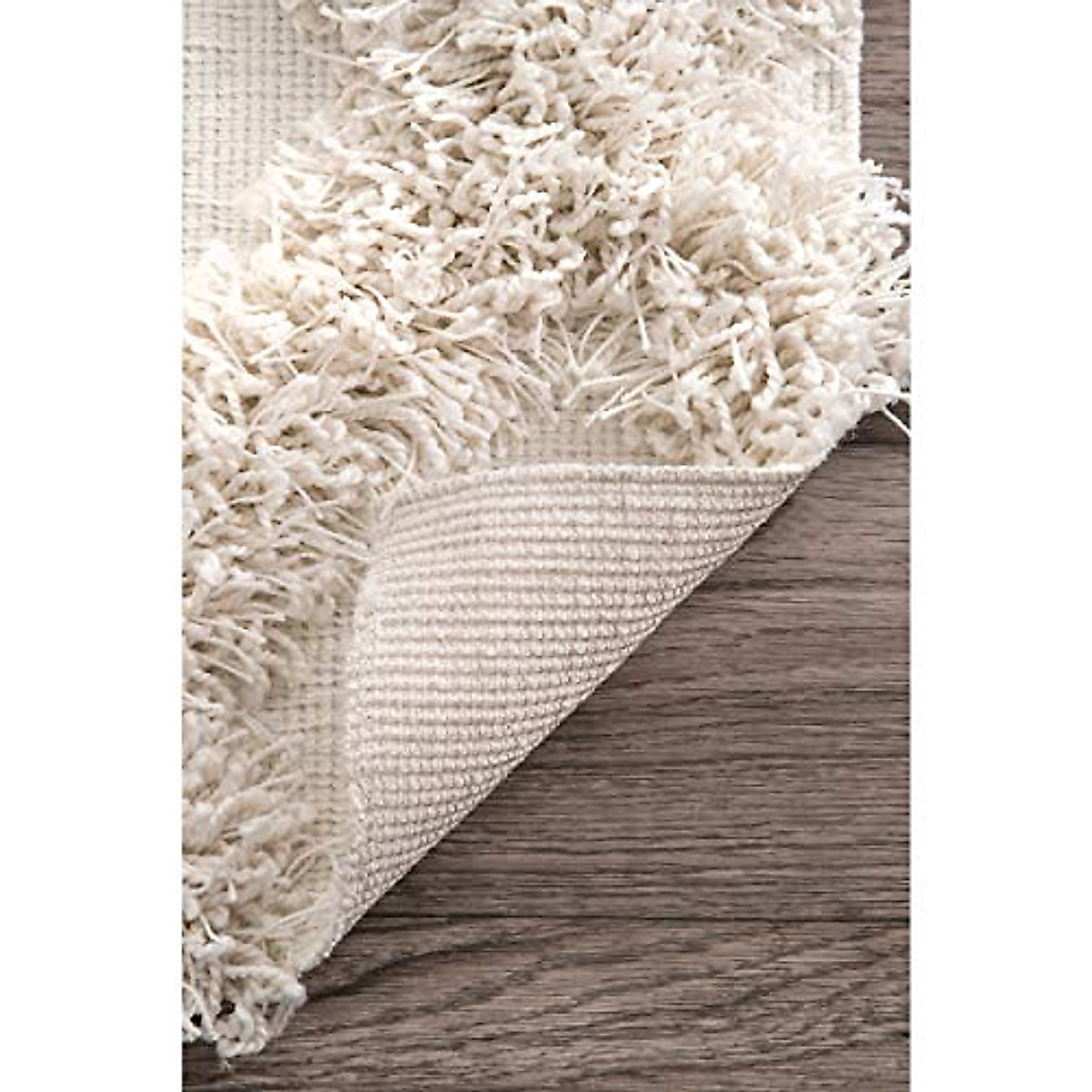 nuLOOM Francene Diamond Trellis Shag Area Rug, 5' x 8', Ivory