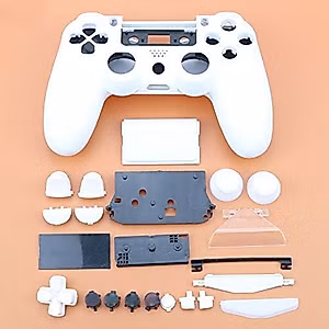 Full Housing Shell Case Cover with Buttons For Sony Playstation 4 PS4 JDM-011 JDM-001 Wireless Controller (White)