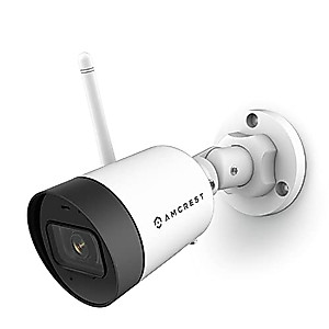 Amcrest SmartHome 4MP Outdoor WiFi Camera Bullet 4MP Outdoor Security Camera, 98ft Night Vision, Built-in Mic, 101° FOV, 2.8mm Lens, MicroSD Storage, REP-ASH42-W (White) (Renewed)
