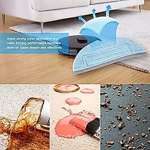 ThinkTex 5 Pcs Mop Cloth Pads Replacement for Xiaomi Roborock S7 S7+ MAXV Plus Ultra T7 T7S T7 Plus S70 S75 Vacuum Cleaner Parts, Machine Washable Reusable Hard Floor Cloth Expert Wet Microfiber Soft
