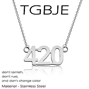 TGBJE 420 Necklace 420 Science Gift THC Gift CBD Gift Pot Lovers Gift Cannabis Gift CBD Pot Weed Gift (420 necklace)