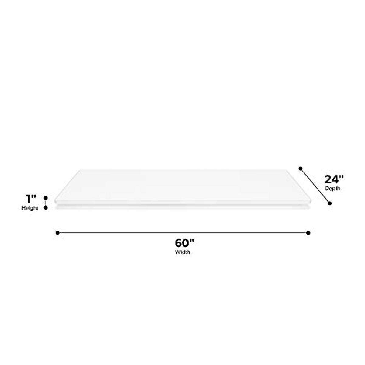 HON Basyx Commercial-Grade Table Top ONLY for Height Adjustable Desk Base, 60", White