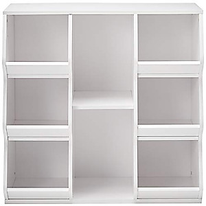 Kings Brand Furniture White Finish Wood Cubby Storage Cabinet Unit