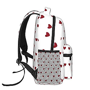 QZLAN Coquette Aesthetic Backpack for School Teen Girls Schoolbag Women Red Heart Downtown