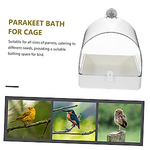 BESPORTBLE Parrot Bath Tub Birdie Convenient Bird Bathtub Reusable Bird Bathtub Bird Bath Cube Birds Supply Parrot Bath Basin Parrot Cage Bathtub Pet Bird Bathtub Bird Bathing Basin Abs White