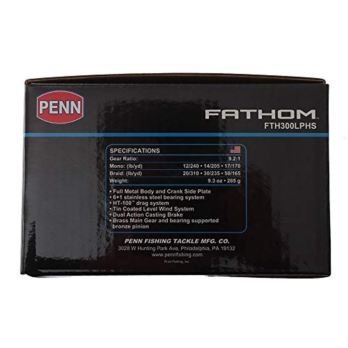 Penn Fathom Low Profile Reel Black Gold 9.2 oz