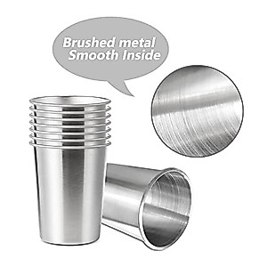 YOLCAR 8 Pack 6 oz Stainless Steel Cups for Kids, BPA Free Healthy Metal Shatterproof Stackable Pint Drinking Cups