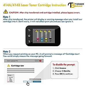 Toner Bank Compatible Toner Cartridge Replacement for HP 414A 414X 414 W2020A Work with Color Pro MFP M479fdw M454dw M479fdn M454dn M479 Laser Printer Ink (Black Cyan Magenta Yellow, 4-Pack)