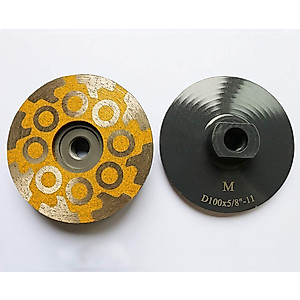 JDK 4 Inch Diamond Resin Filled Cup Wheel Grinding Wheel with Thread 5/8“-11 for Granite Stone and Tiles (Medium)