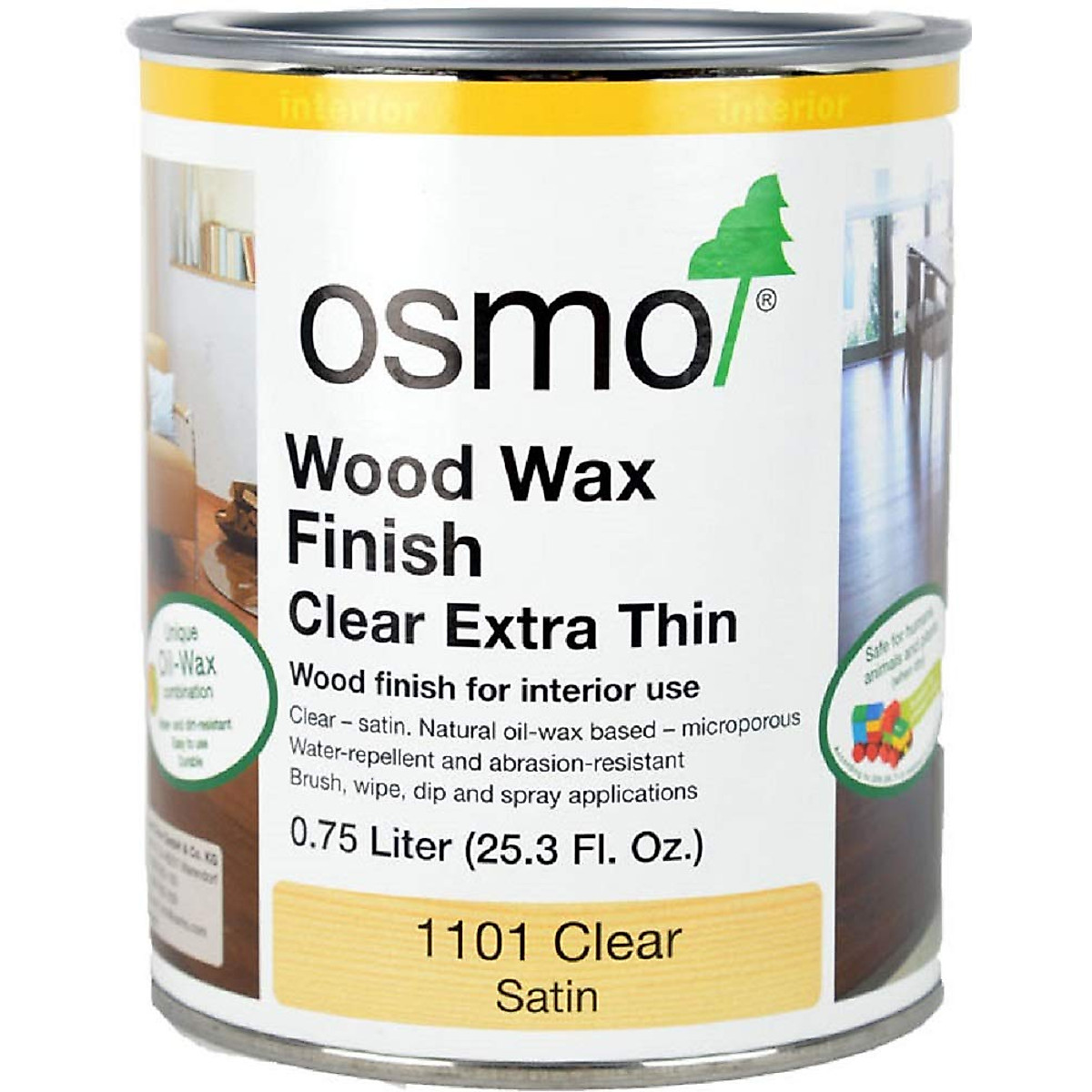 Osmo Wood Wax Finish Extra Thin, 1101 Clear - .750 Liter
