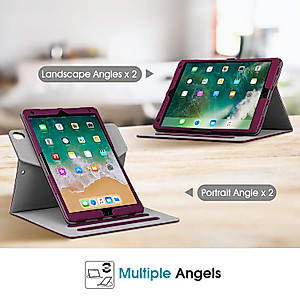 Fintie Case for iPad Air (3rd Gen) 10.5" 2019 / iPad Pro 10.5" 2017 - [Corner Protection] 360 Degree Rotating Smart Protective Stand Cover w/Pencil Holder, Auto Sleep/Wake, Purple