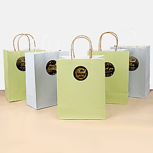 80 Black Gold Birthday Thank You Stickers, Big Milestone Bday Party Favor Labels, Birthday Stickers for All Ages