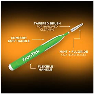 DenTek Easy Brush Plaque Control Interdental Cleaners, Tight, 16 Count (Pack of 2)