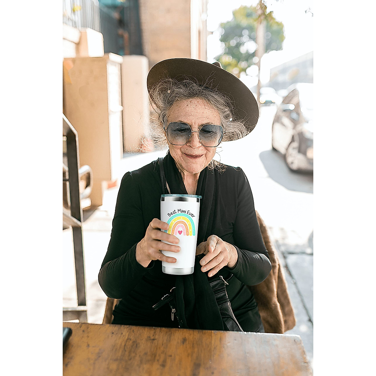 KLUBI Mimi Gifts Tumbler - 20oz Tumbler Mug with Straws - Gift Idea for Grandma, Happy Birthday Presents from Granddaughter, Grandson, Cup, Grandchildren