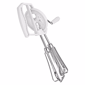 Manual Egg Blender Stainless Steel ABS Handheld Manual Egg Blender Mixer Beater Home Kitchen Cooking Tool White