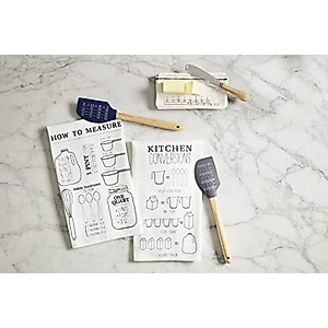 Mud Pie Butter Dish Set, Easy Spreader, dish 3.75" x 7 1/2",White