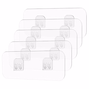 Vin Beauty 5 Pack Adhesive Hooks Replacement, Shower Caddy Adhesive for Replacement, Strong Transparent Sticker Hooks for Hanging Bathroom Shower Caddy Shelf