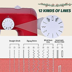 Mini Sewing Machine Compact for Beginner, Dual Speed Portable Machine Speed Control Computerized Sewing Machine Full functions,Easy operation Light, Sewing Kit for Household, Travel, DIY handmade