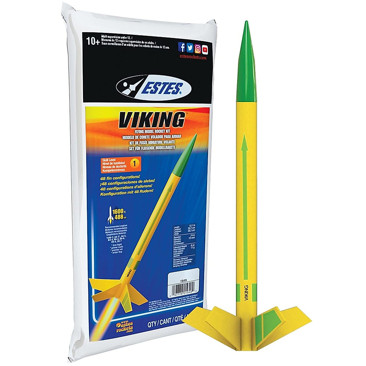 Estes 1949 Viking Rocket, Each,Brown/A
