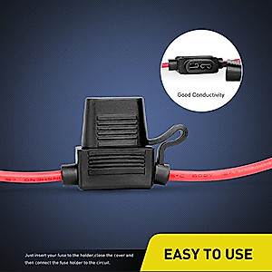 Nilight 10 Pack NI-FH01 Inline Holder 14AWG Wiring Harness ATC/ATO 30AMP Blade Automotive Fuse Holder-10, 2 Years Warranty