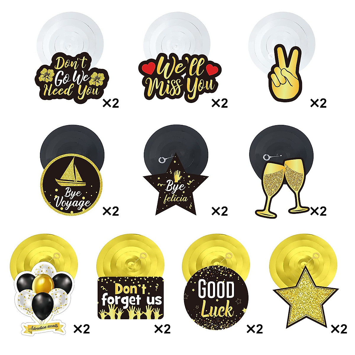 30 Pieces Farewell Party Decorations, Glitter We Will Miss You Sign Going Away Party Foil Ceiling Decor for Retirement Party Bye Office Work Party (Gold)