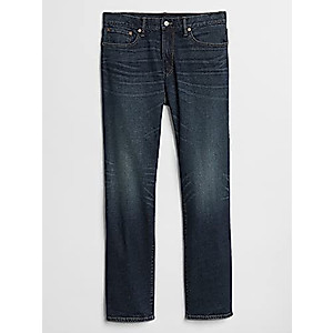 GAP Mens Straight Fit Jeans, Tinted Blue, 40W x 32L US