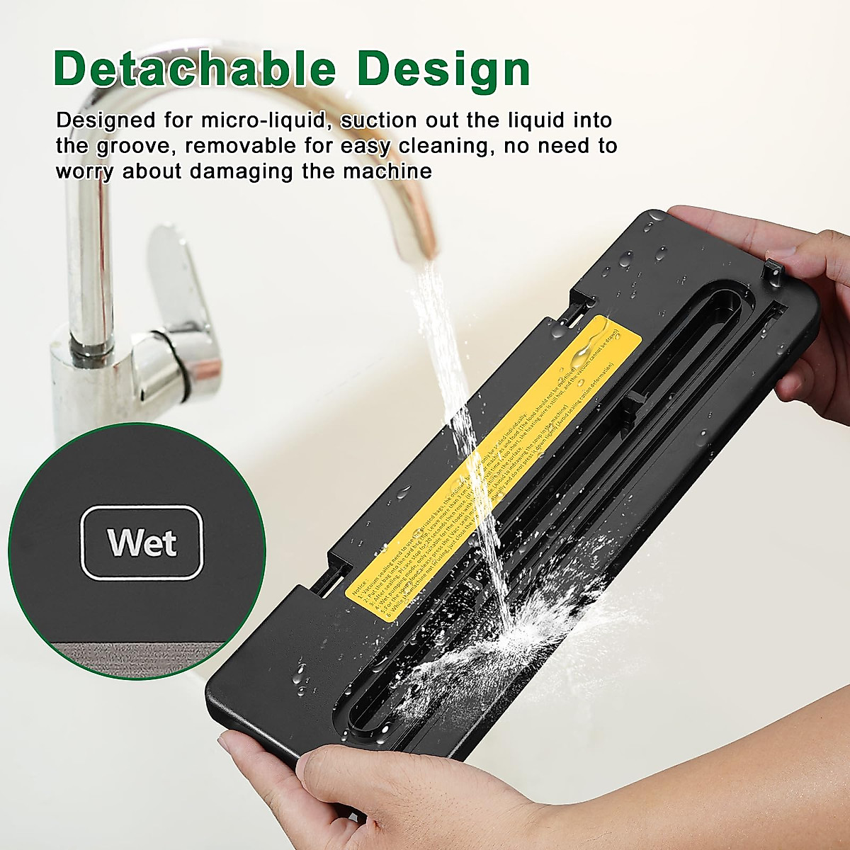 Chidoyii Vacuum Sealer Machine Dry & Moist Food Modes, 6-in-1 Compact Detachable Food Sealer Vacuum Sealer, Build-in Cutter and Countdown with 20 Vacuum Seal Bags