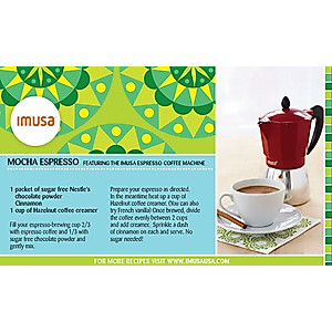IMUSA USA B120-42T Aluminum Stovetop Coffeemaker, Espresso Machine, 3-Cup, Red