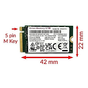 OEM Union Memory 256GB M.2 PCI-e NVME SSD Internal Solid State Drive 42mm 2242 Form Factor M Key