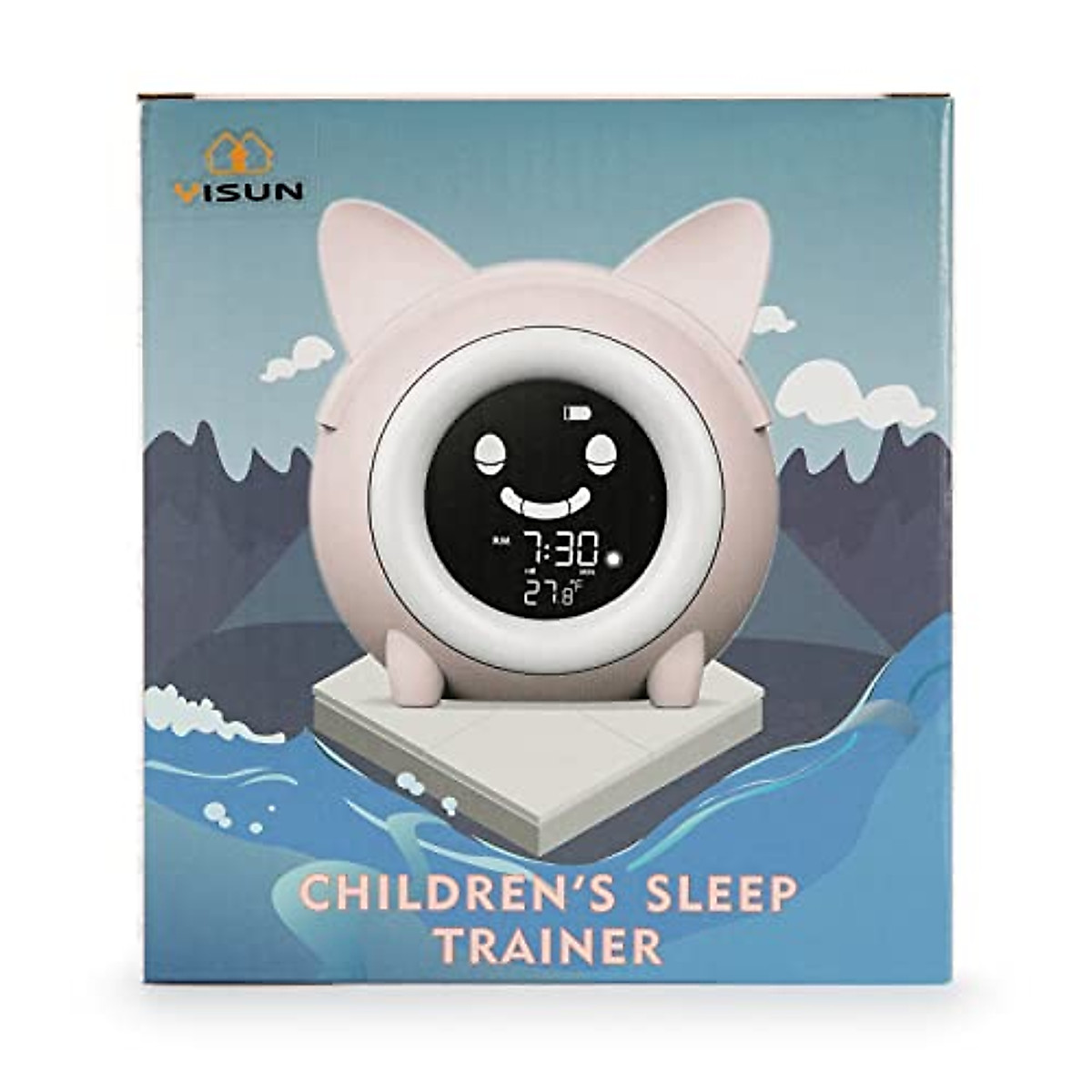 YISUN Kids Alarm Clock, Children's Sleep Trainer, OK to Wake Clock for Bedroom Cute Digital Clock with Temperature, 5 Colors Smart Night Light Clock Teaching Boys Girls When to Wake Up (Blue)