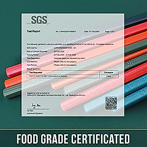 Chopsticks, GLAMFIELDS 5 Pairs Premium Reusable Multicolour Chopsticks for Sushi Japanese Matte Anti-slip Chop Sticks with Gift Case Lightweight Dishwasher Safe, 9.6 Inch